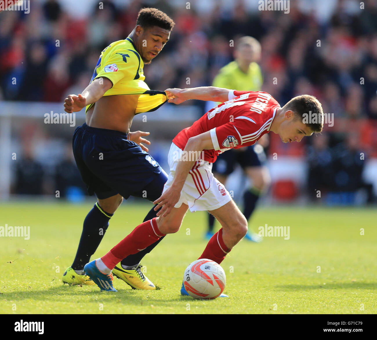 Nottingham Forest's Jamie Patterson and Birmingham City's Jordan Ibe ...