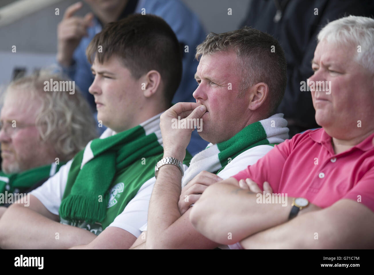 Hibernian fans in the stands during the Scottish Premiership match at ...