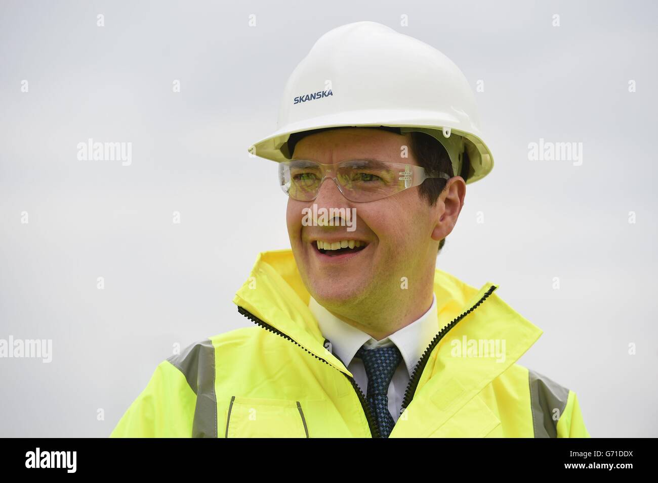 Chancellor George Osborne during a visit to the Skanska site office to ...