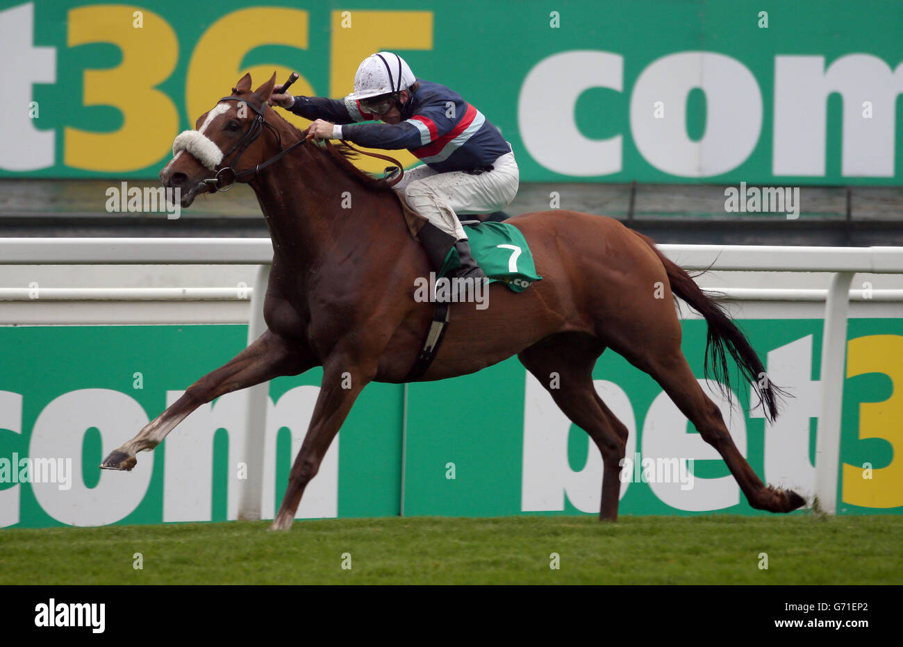 Horse Racing - Bet365 Friday - Sandown Park. Tullius ridden by Jimmy ...