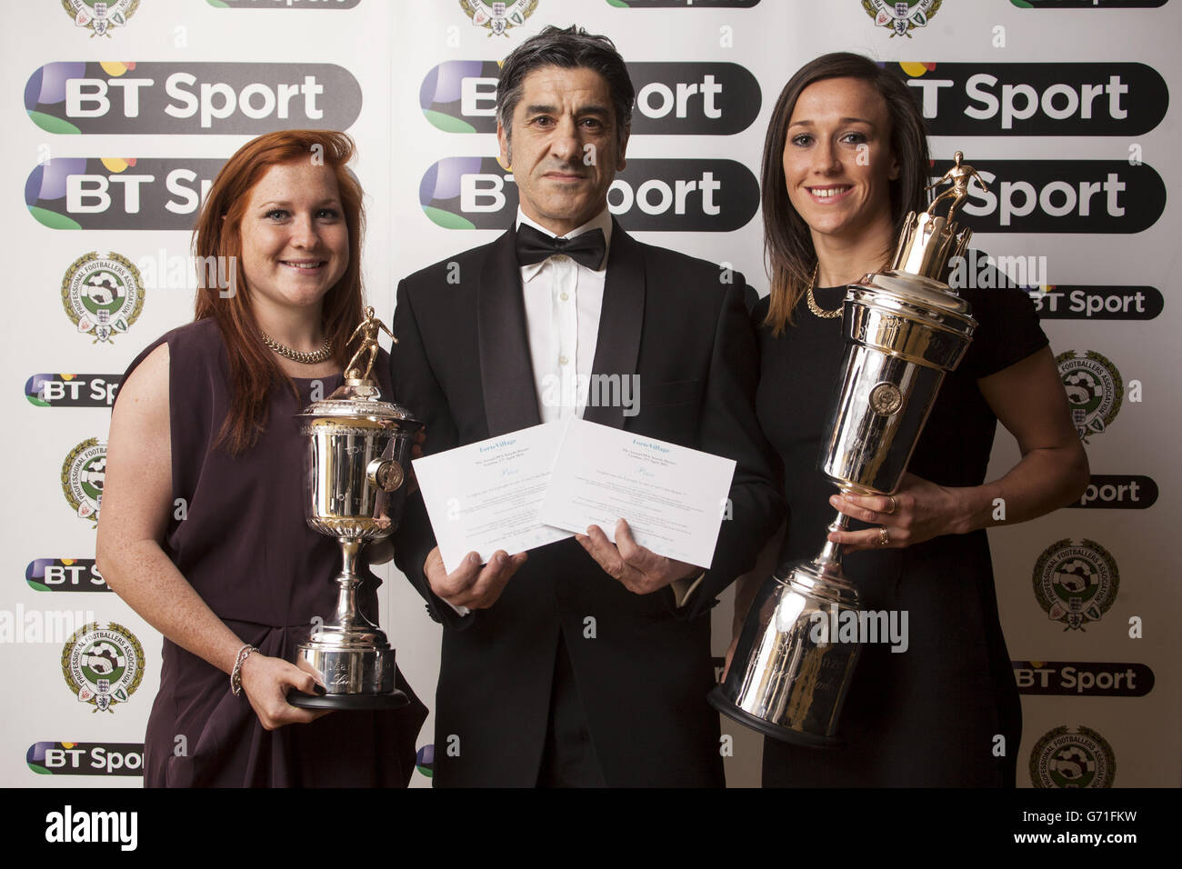 Liverpool Ladies Lucy Bronze (right) with the PFA Player Of The Year ...