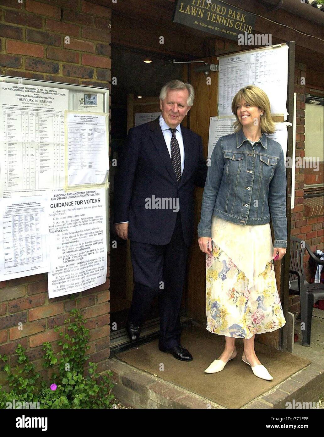 Conservative London Mayoral candidate Steven Norris with his wife Emma ...