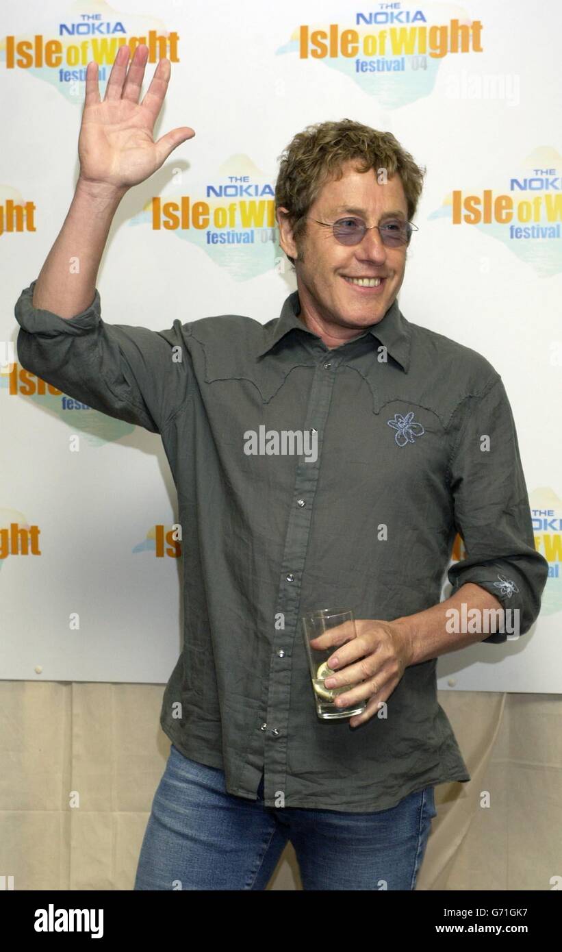The Who frontman Roger Daltrey during a photocall backstage at the Isle ...
