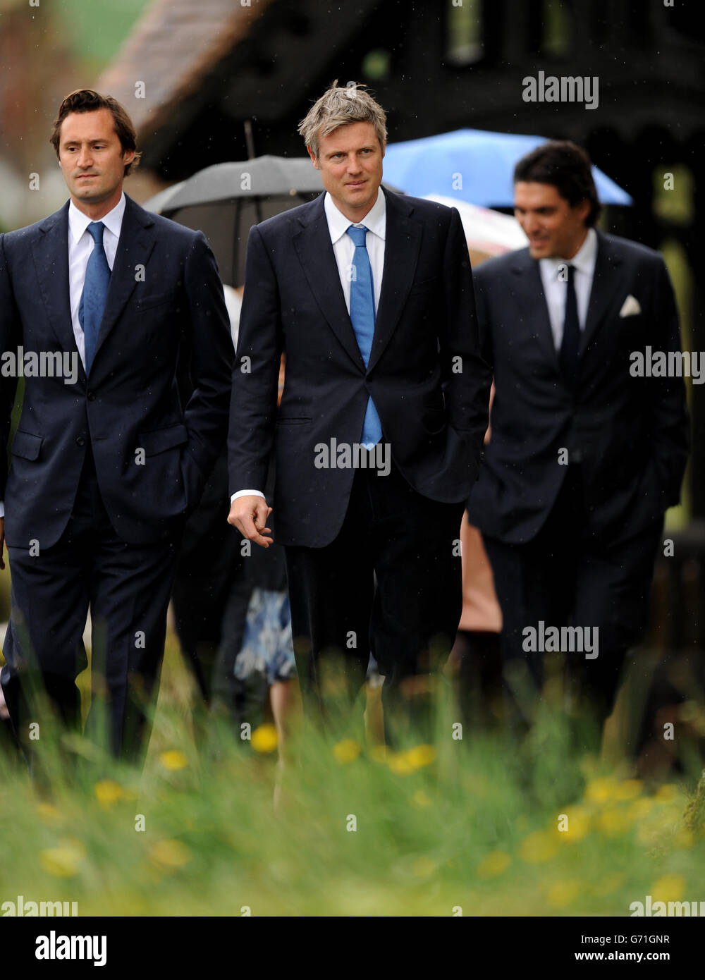 Mark Shand funeral. Zac Goldsmith (centre) arrives at Holy Trinity ...