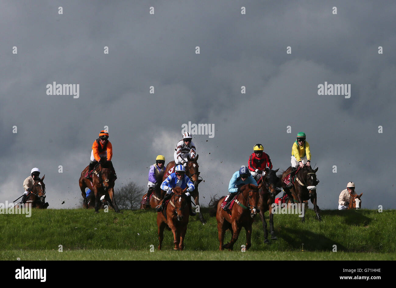 Runners and riders including eventual winner Jacks Island ridden by ...