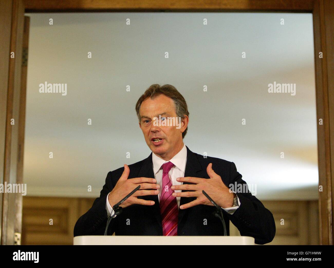Blair Press Conference Stock Photo - Alamy