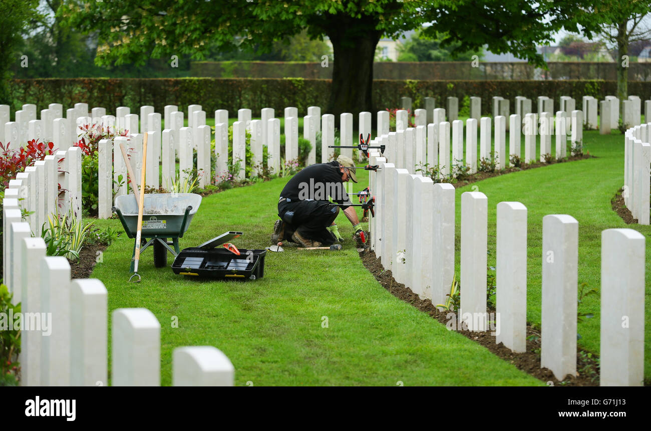 Gardener Caretaker First Class Myles Hunt, aligns one of just over ...
