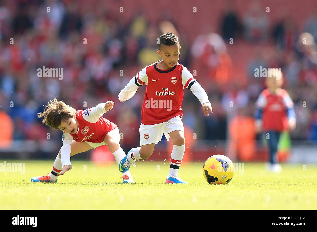 Gabriel Arteta, son of Mikel and Elias Sagna, son of Bacary (right0 ...