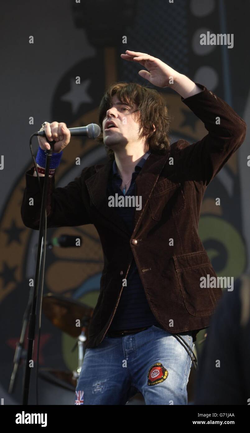 The Charlatans frontman Tim Burgess performs on stage during the Isle ...