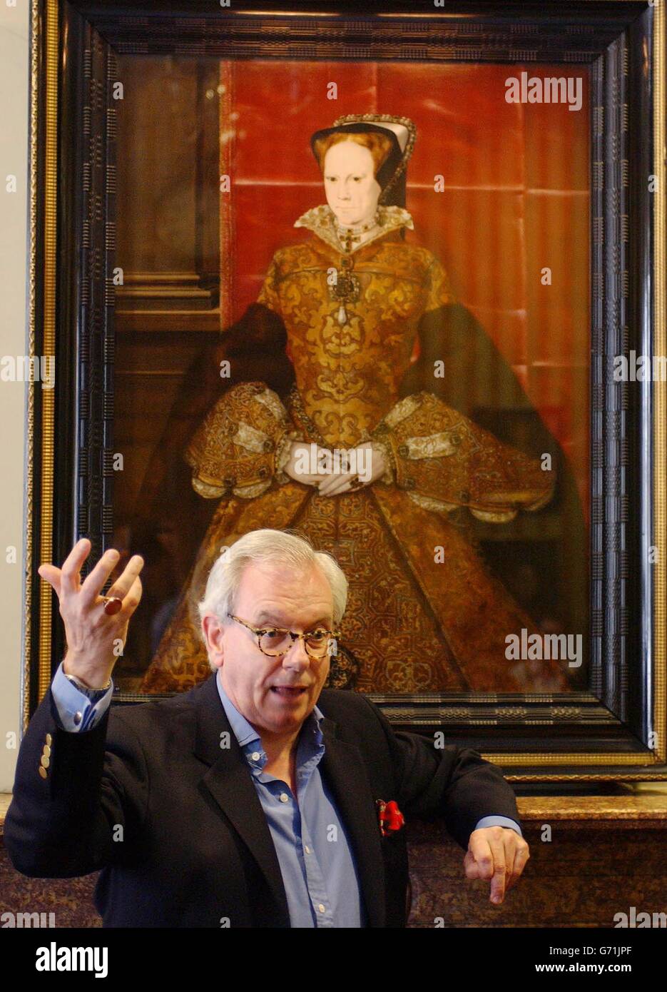Historian Dr David Starkey admires the 16th century panel painting of ...