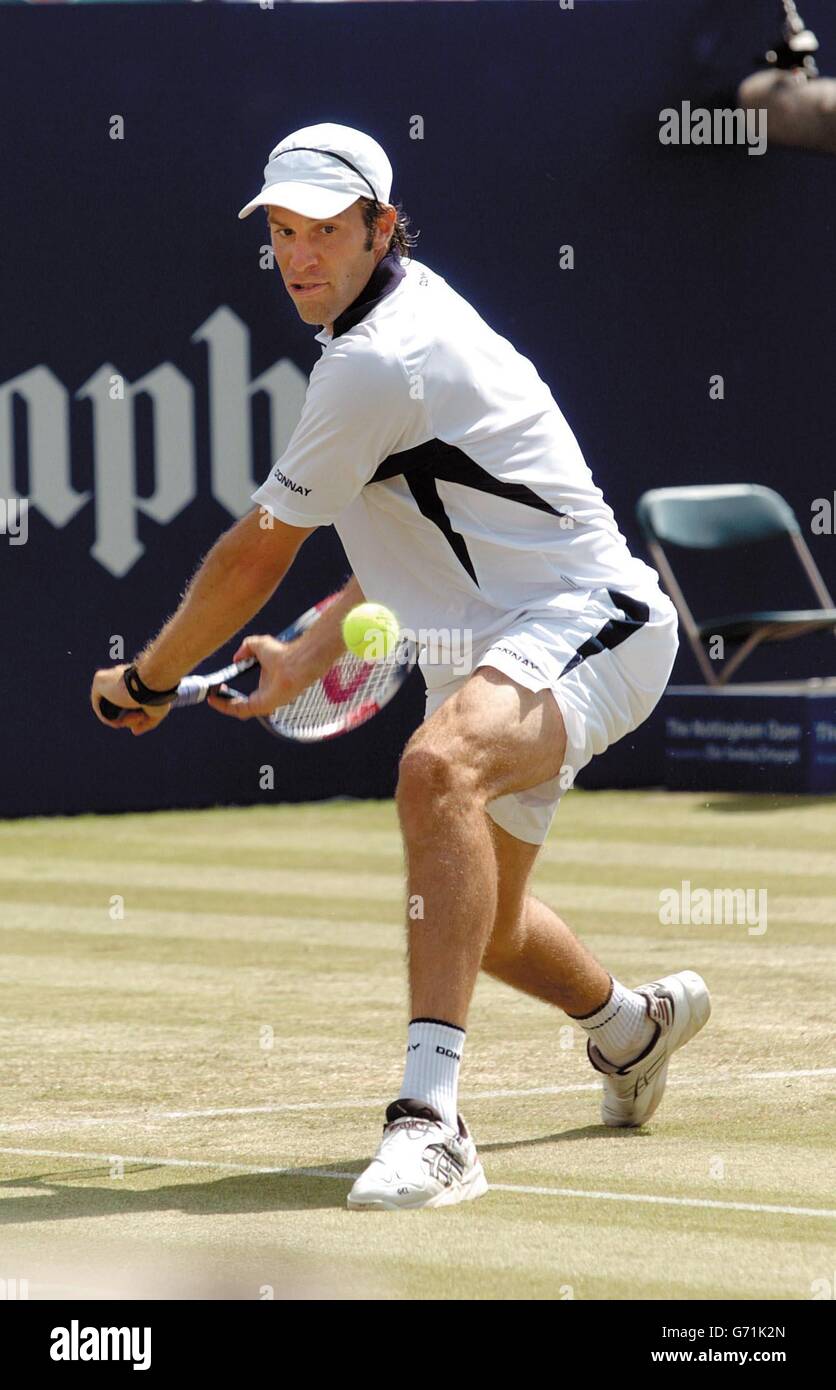 Great Britain's Greg Rusedski on his way to victory, over Vincent ...
