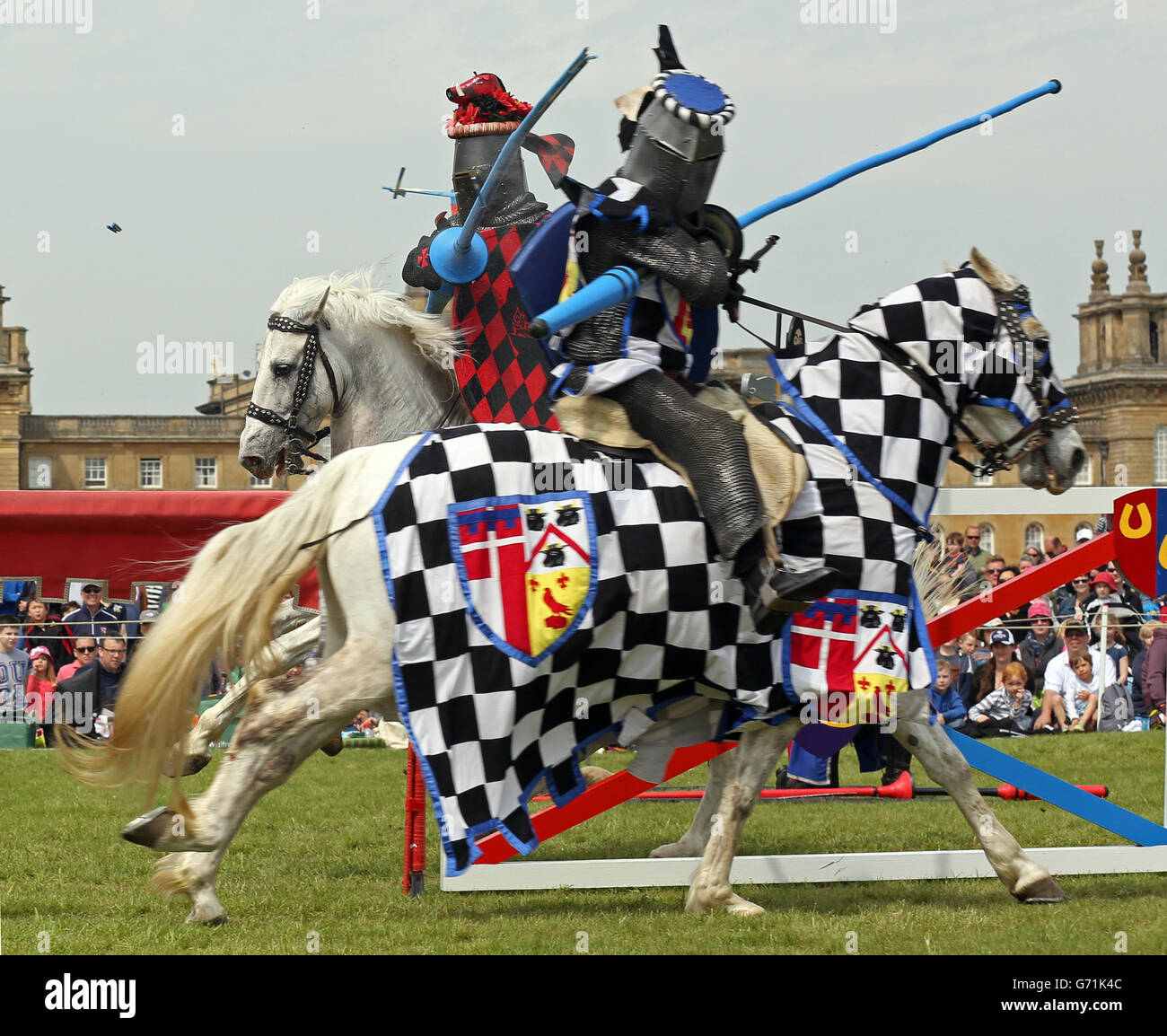 Knights of Royal England perform during a jousting re-enactment on the ...