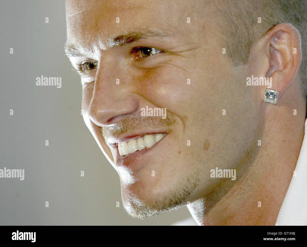 Sport football smiling head head shot david beckham hi-res stock ...