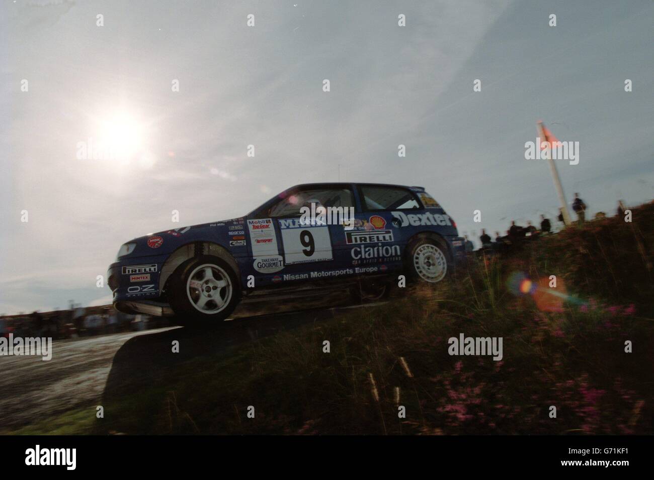 Mark Higgins in the Nissan Sunny GTI at the Manx Rally round of the ...