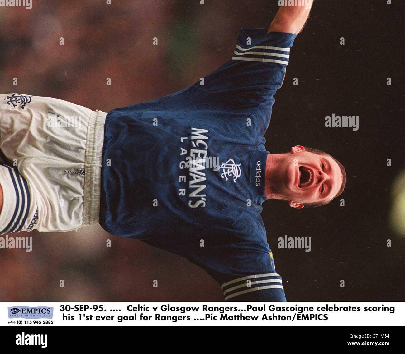 Rangers paul gascoigne celebrates High Resolution Stock Photography and ...