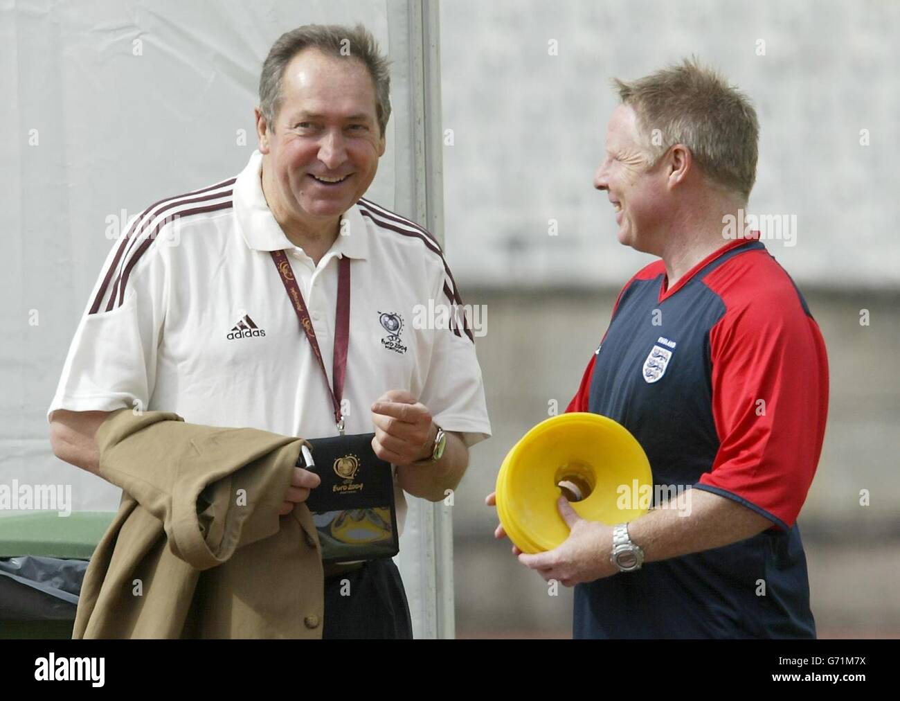 Former Liverpool manager Gerrard Houllier (L) with Sammy Lee during ...