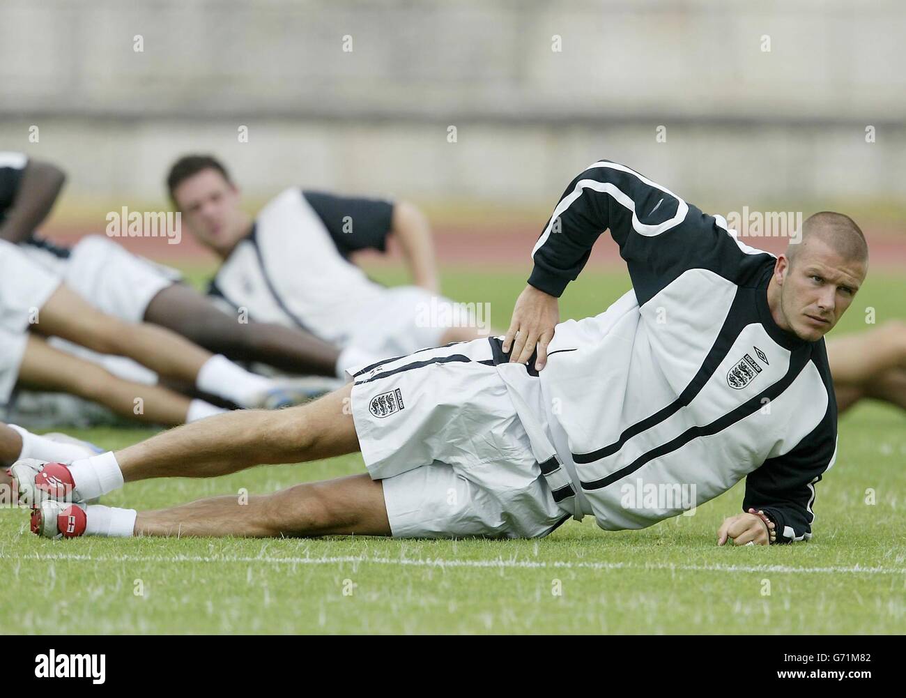 David Beckham during England's training session at the National Stadium ...