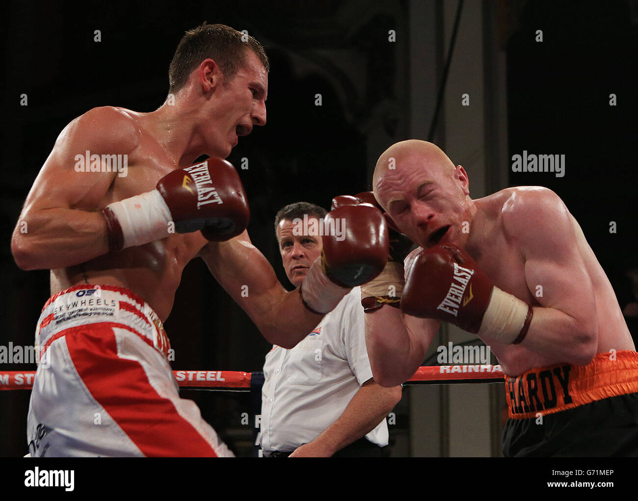 Boxing - Liverpool Olympia. Thomas Stalker and Ryan Hardy (right ...