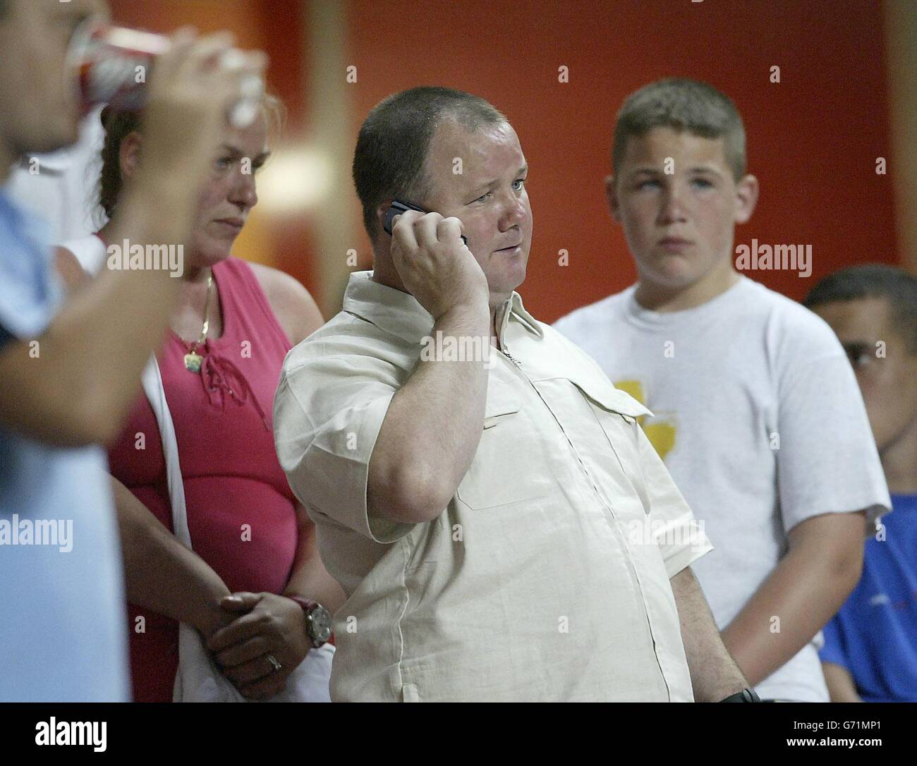 Sport football euro2004 parents wayne rooney mobile phone hi-res stock ...