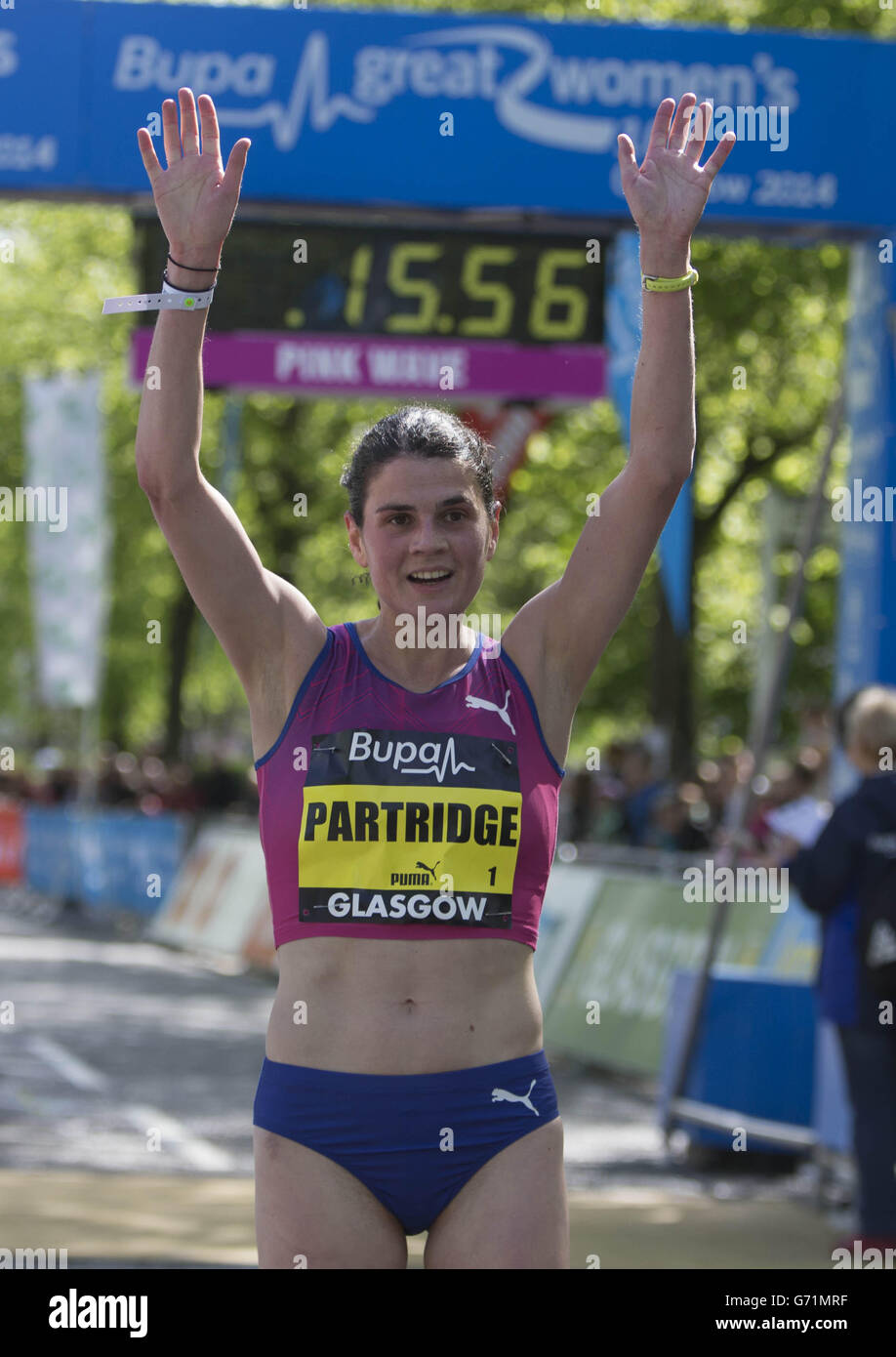 Athletics - Bupa Women's 10k - Glasgow. Susan Partridge celebrates ...