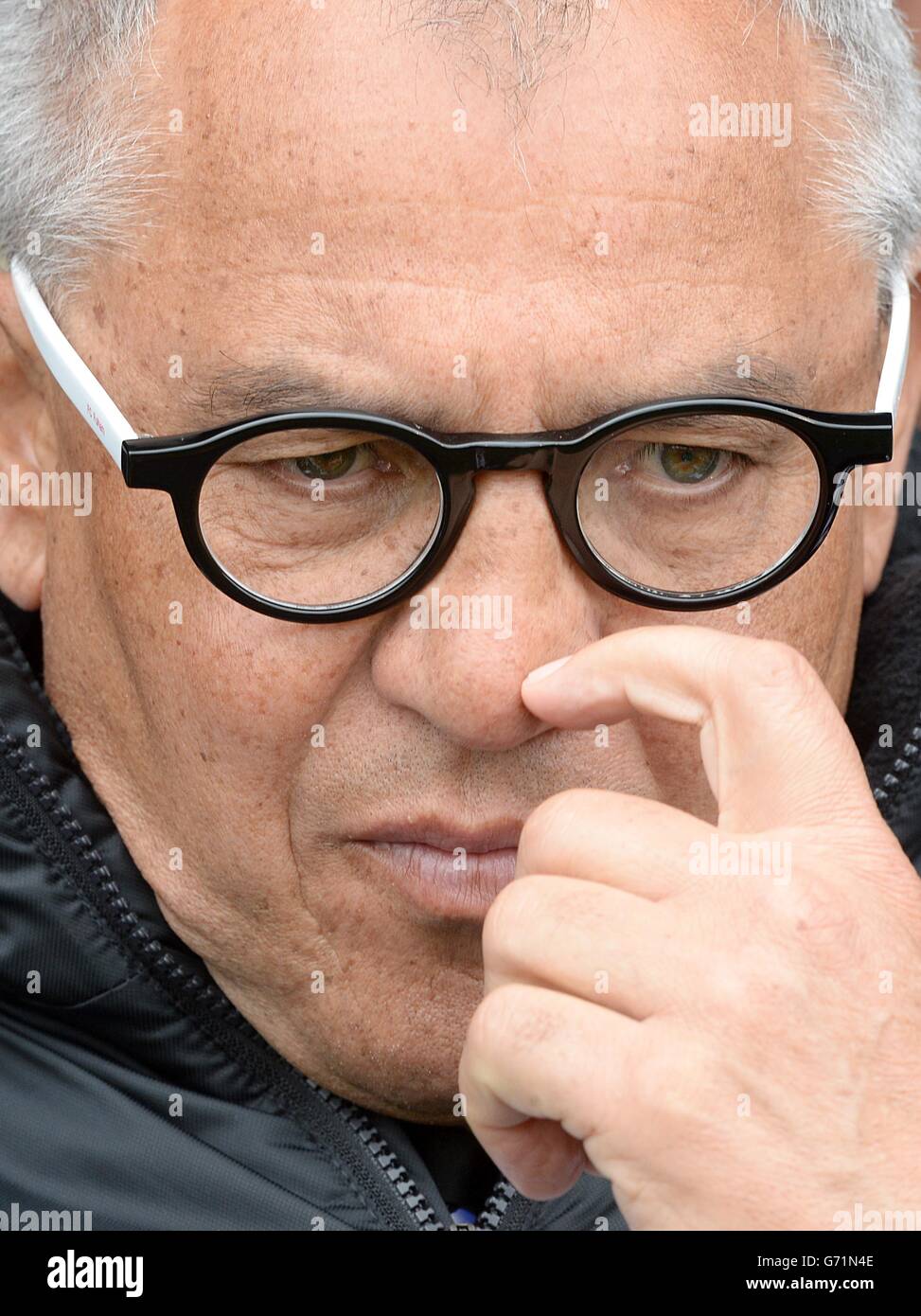 Fulham manager felix magath before the game hi-res stock photography ...