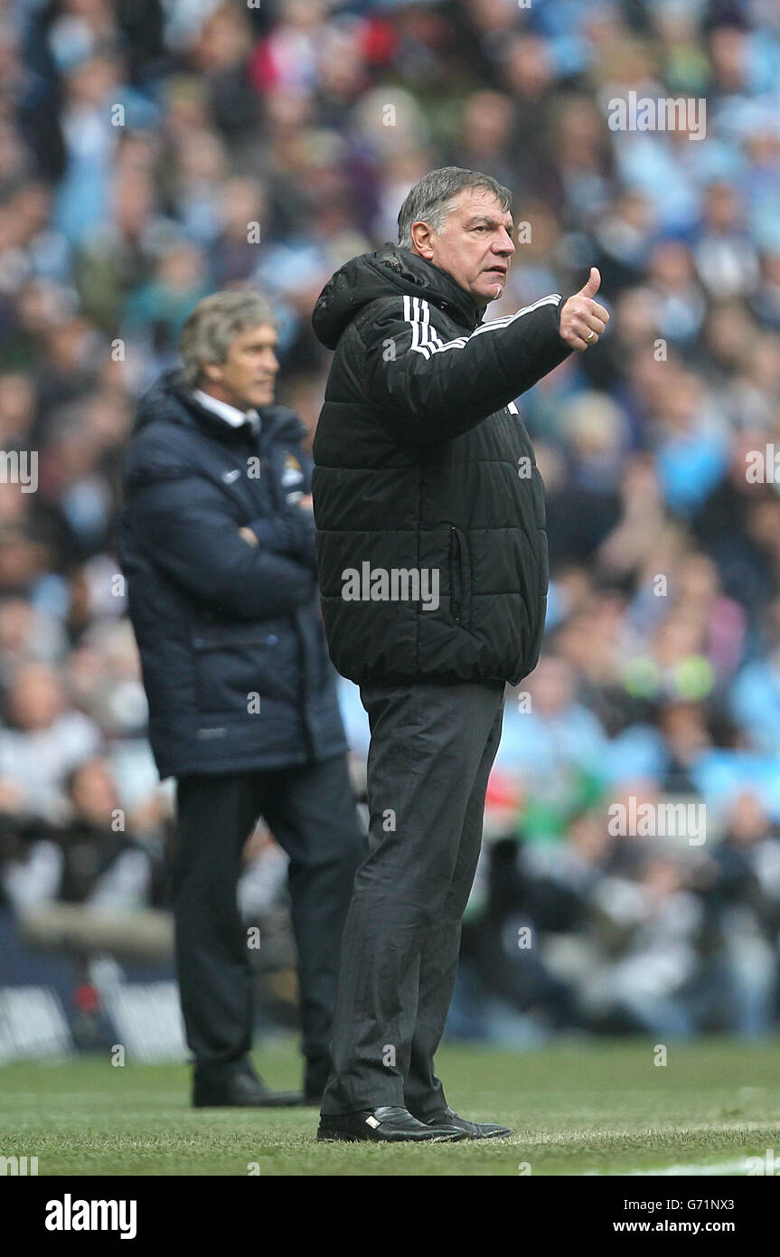 West Ham United manager Sam Allardyce gives the thumbs up from on the ...