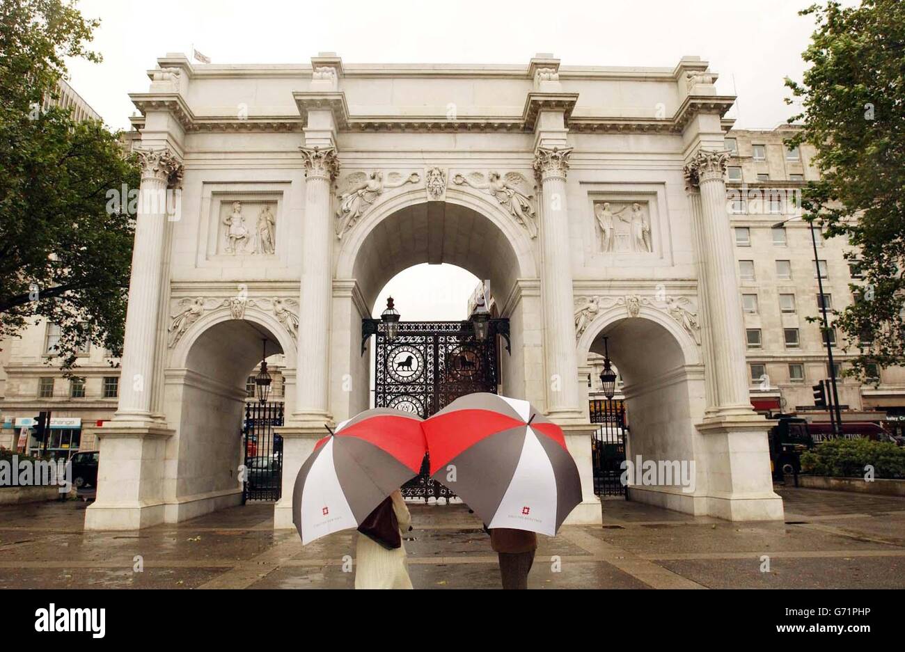 The Marble Arch in central London, was revealed fully restored, after a ...