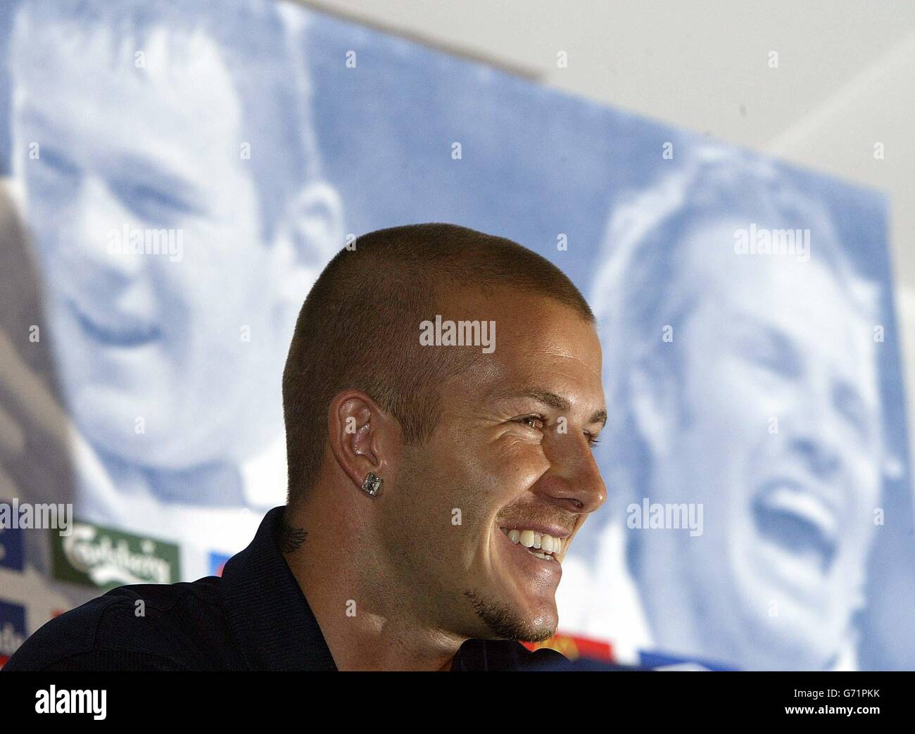 David Beckham at a press conference Stock Photo - Alamy