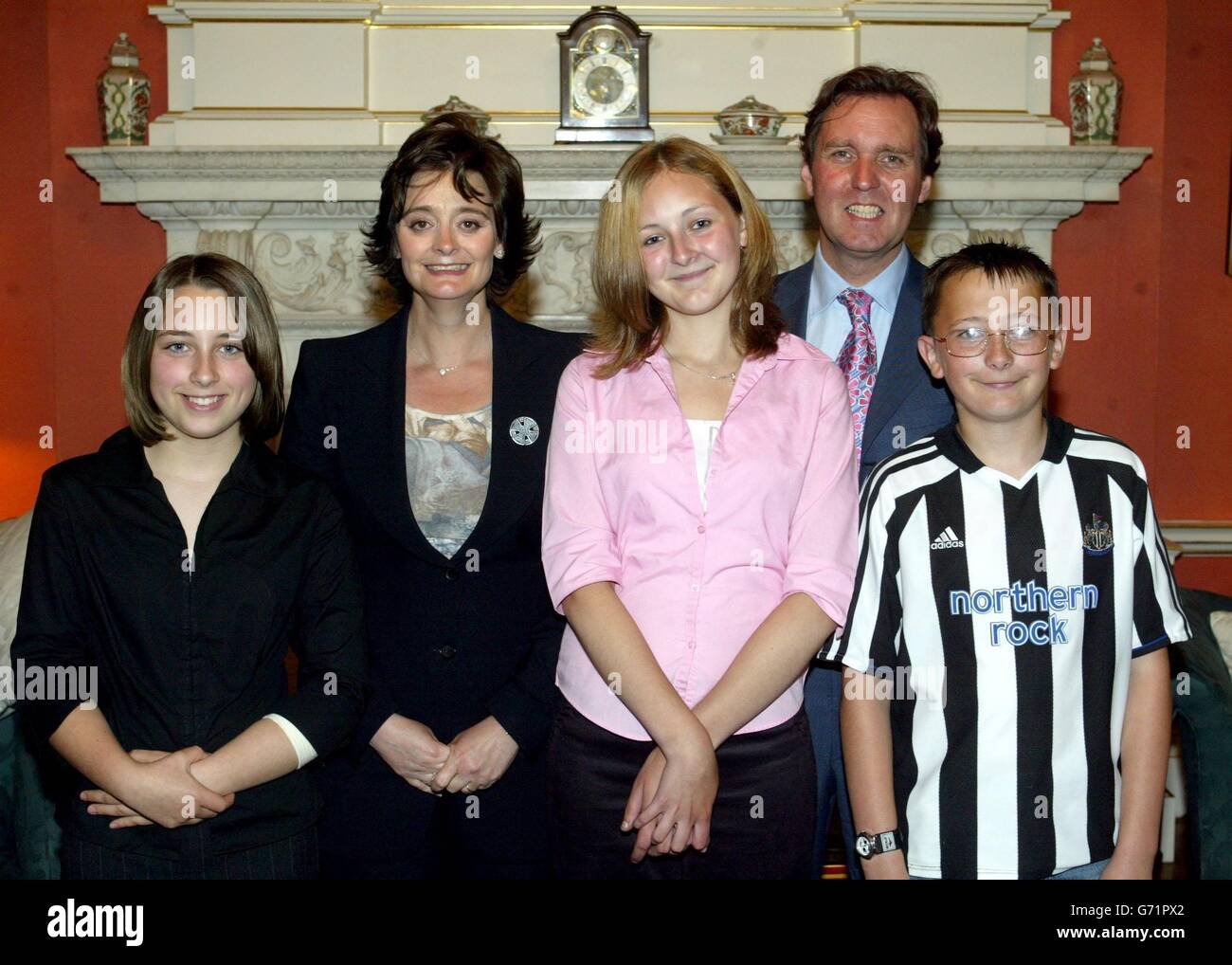 From left - Ashleigh Trevarrow, wife of the Prime Minister Cherie Blair ...
