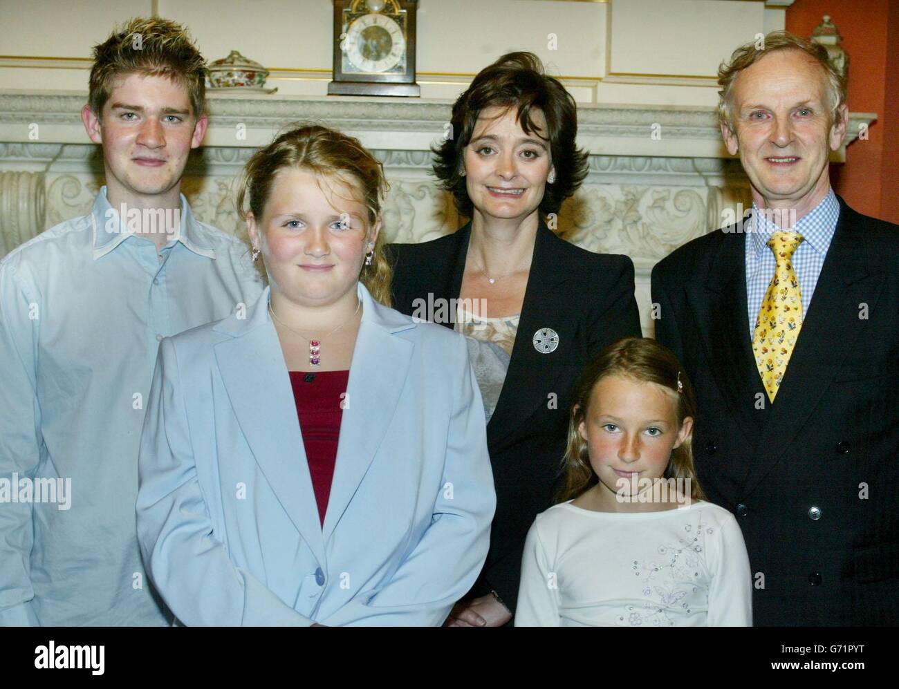 The wife of the Prime Minister Cherie Blair (centre right) with (from ...