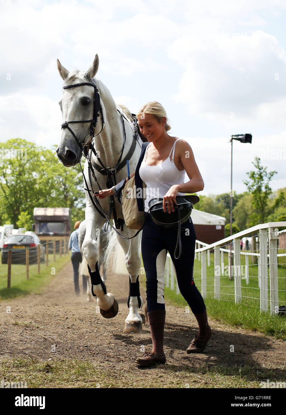 A Horse is lead back to the stables in the sunshine at the Royal ...
