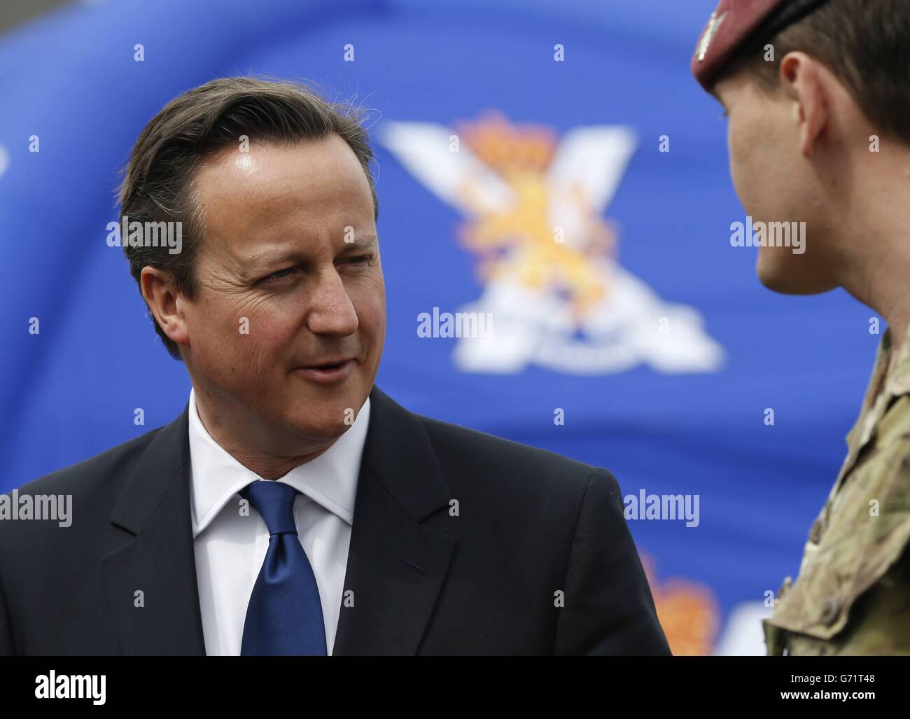 Prime Minister David Cameron meets members of the Armed Forces during ...