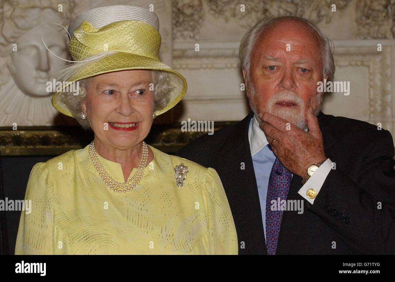 Britain's Queen Elizabeth II with Lord Attenborough, President of the ...