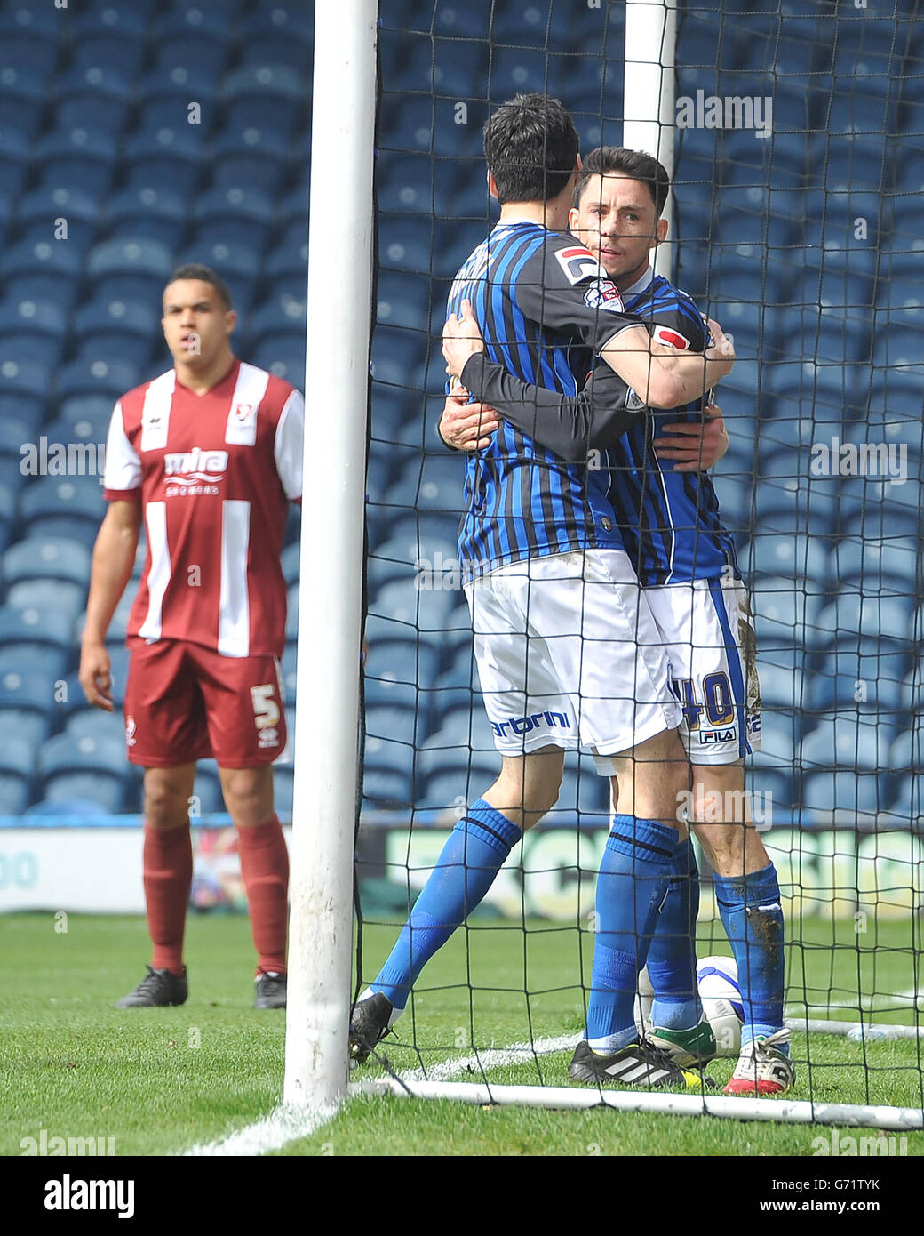Rochdale's Ian Henderson is congratulated on scoring his sides second ...
