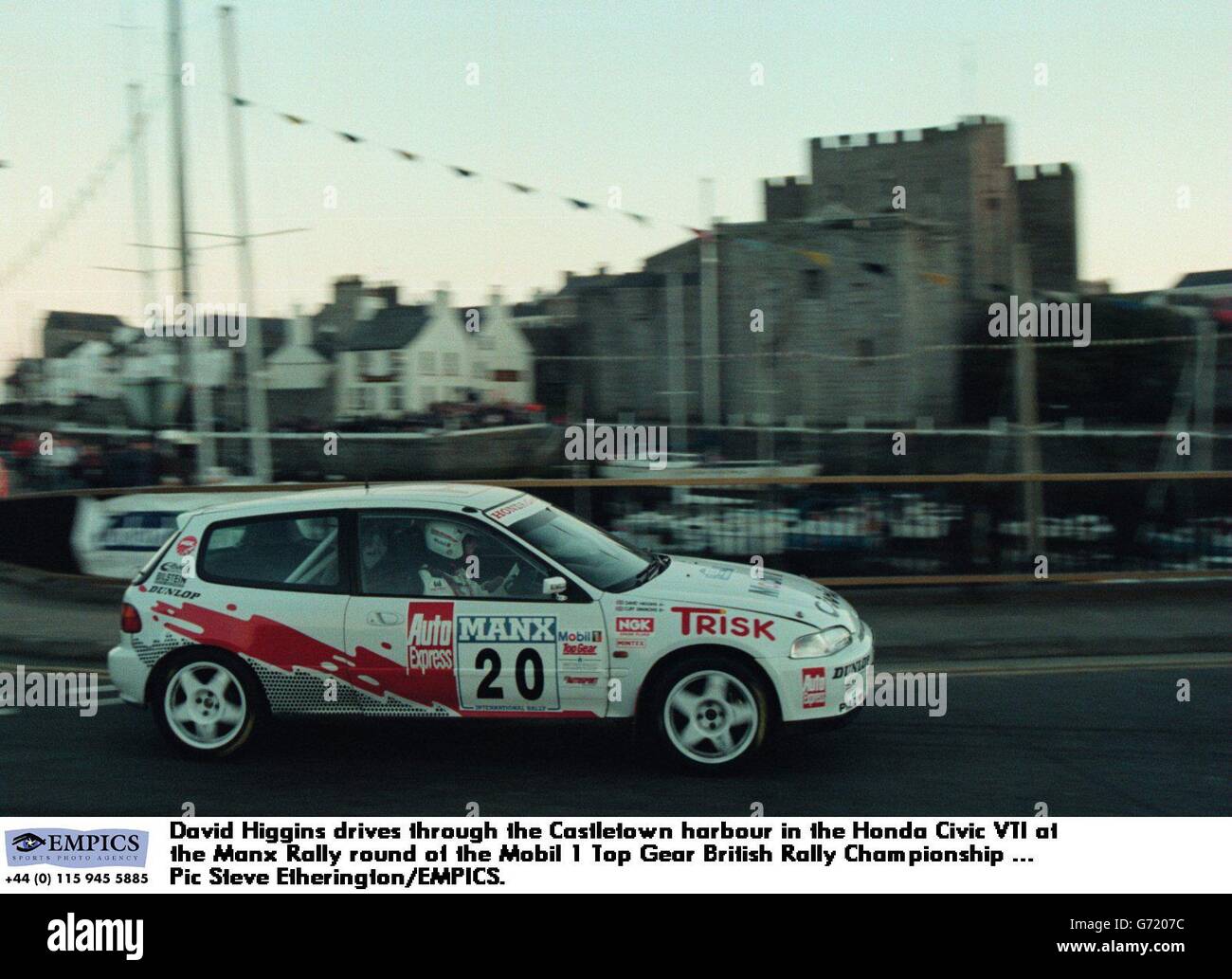 David Higgins drives through the Castletown harbour in the Honda Civic ...