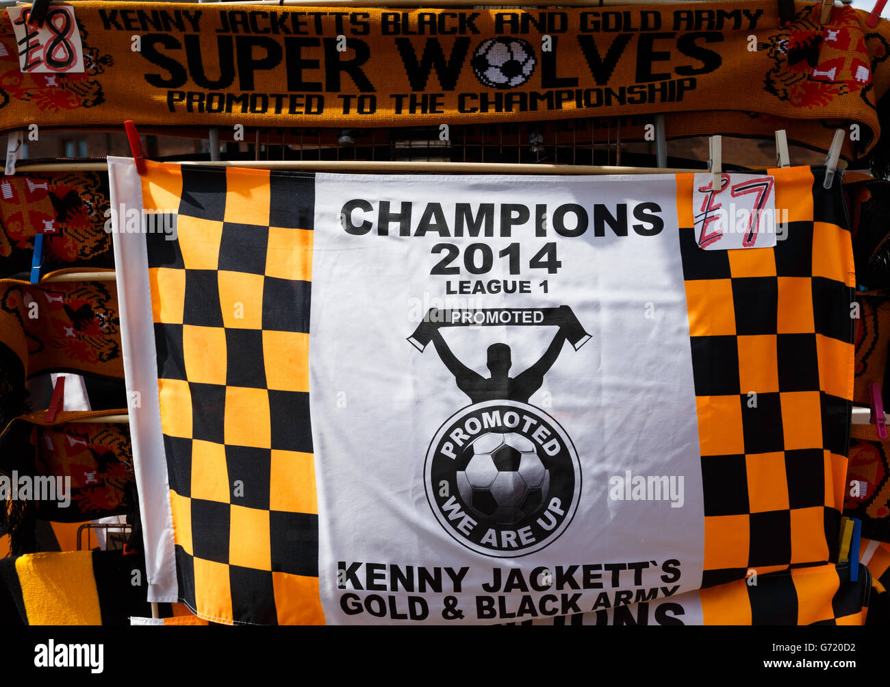Wolverhampton Wanderers' promotion merchandise is on sale outside of ...