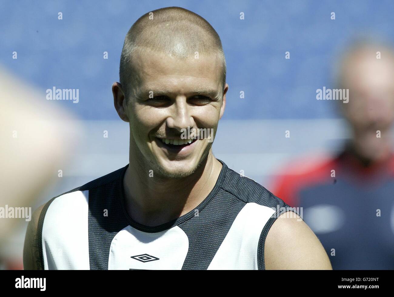 England and Real Madrid midfielder David Beckham during a training ...