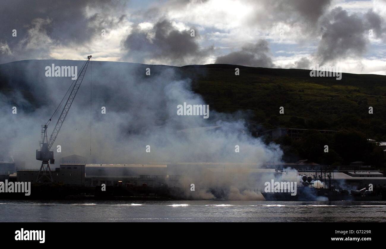 German Fast Attack Crafts (far right) put out a smoke screen near ...