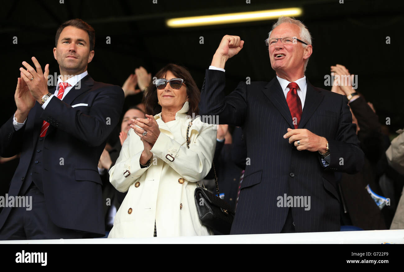 Leyton Orient's chairman Barry Hearn celebrates at the final whistle ...