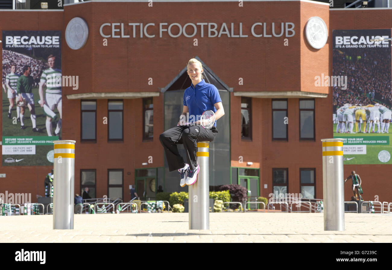 Scotland's Imogen Bankier outside Celtic Park, home of the opening ...