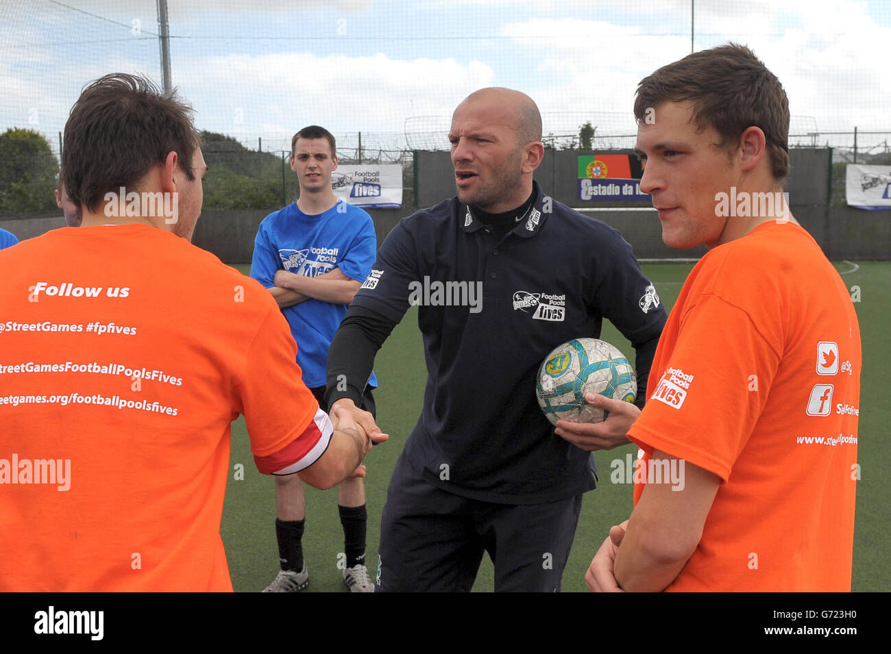 Football street games sign signage half length mid top hi-res stock ...