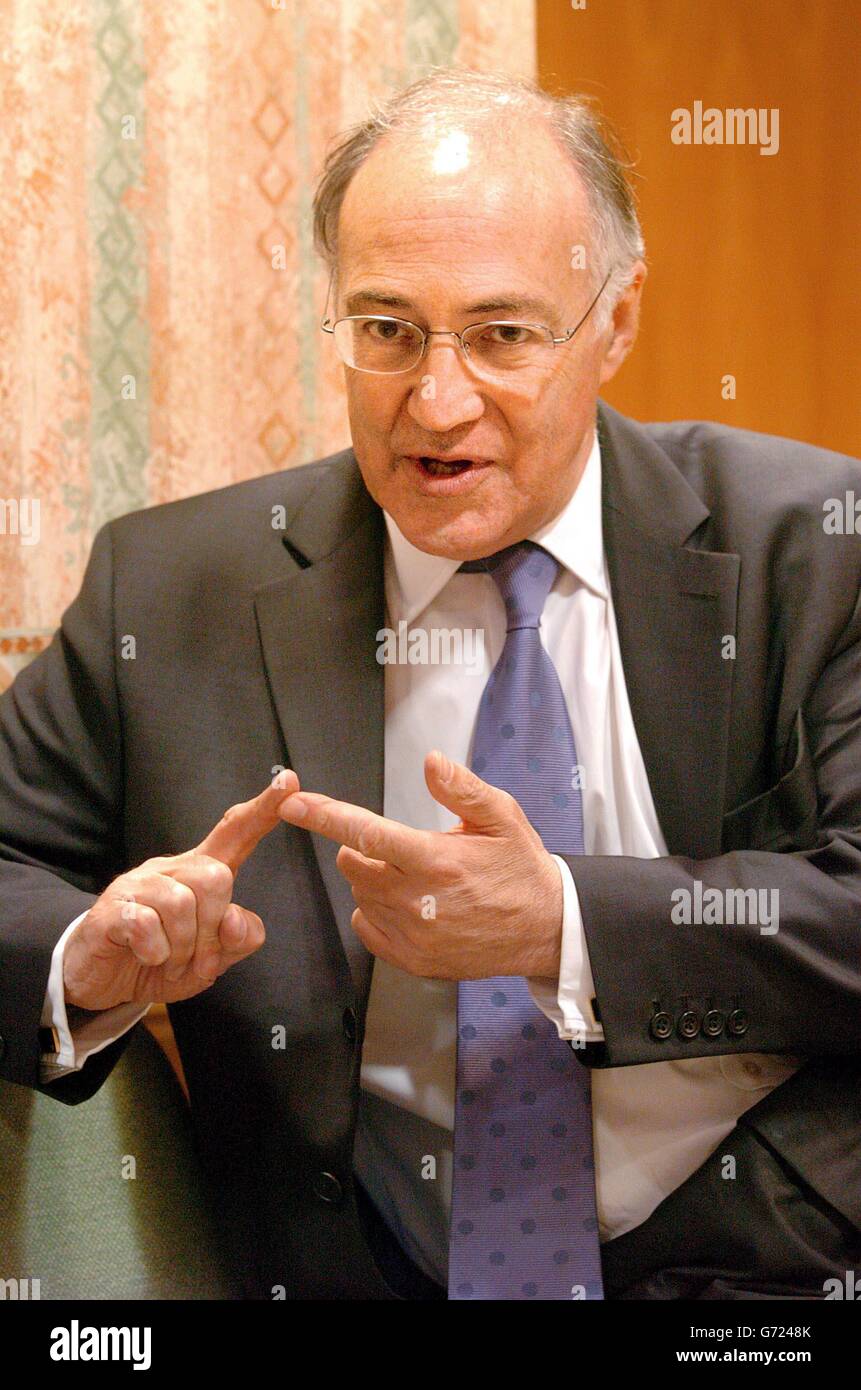 Michael Howard, Leader of the Conservative Party makes a point during a ...