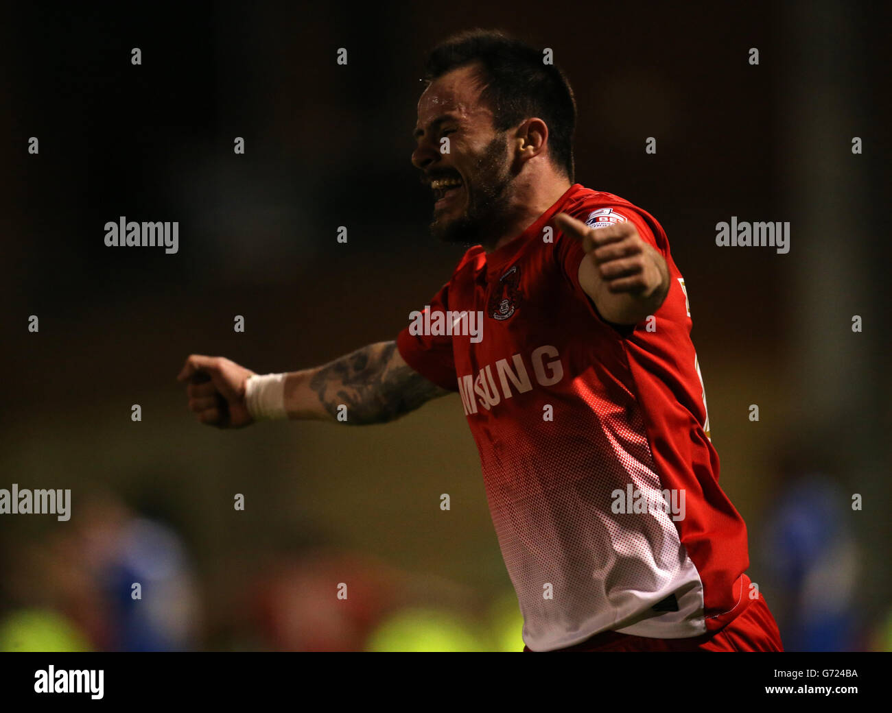 Leyton Orient's Chris Dagnall celebrates scoring his sides second goal ...