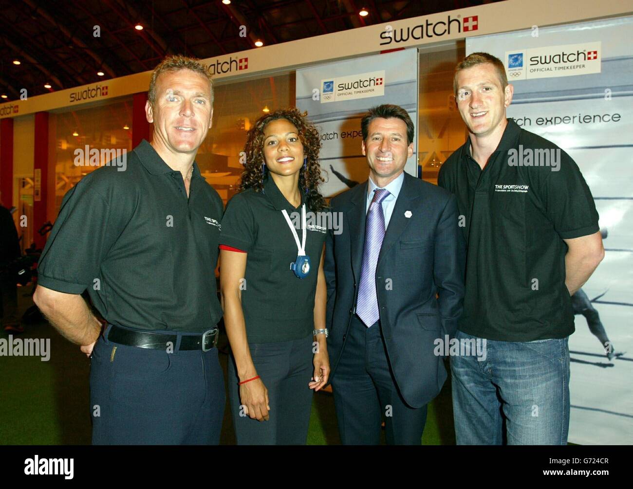 Sporting heroes (left-right) cricketer Alec Stewart, 800m runner Jo ...