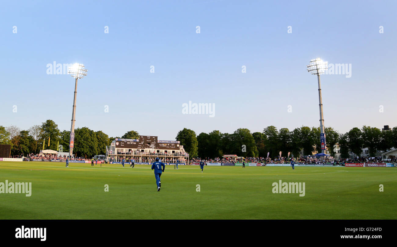A general view of the tour match at The Spitfire Ground, Kent Stock ...