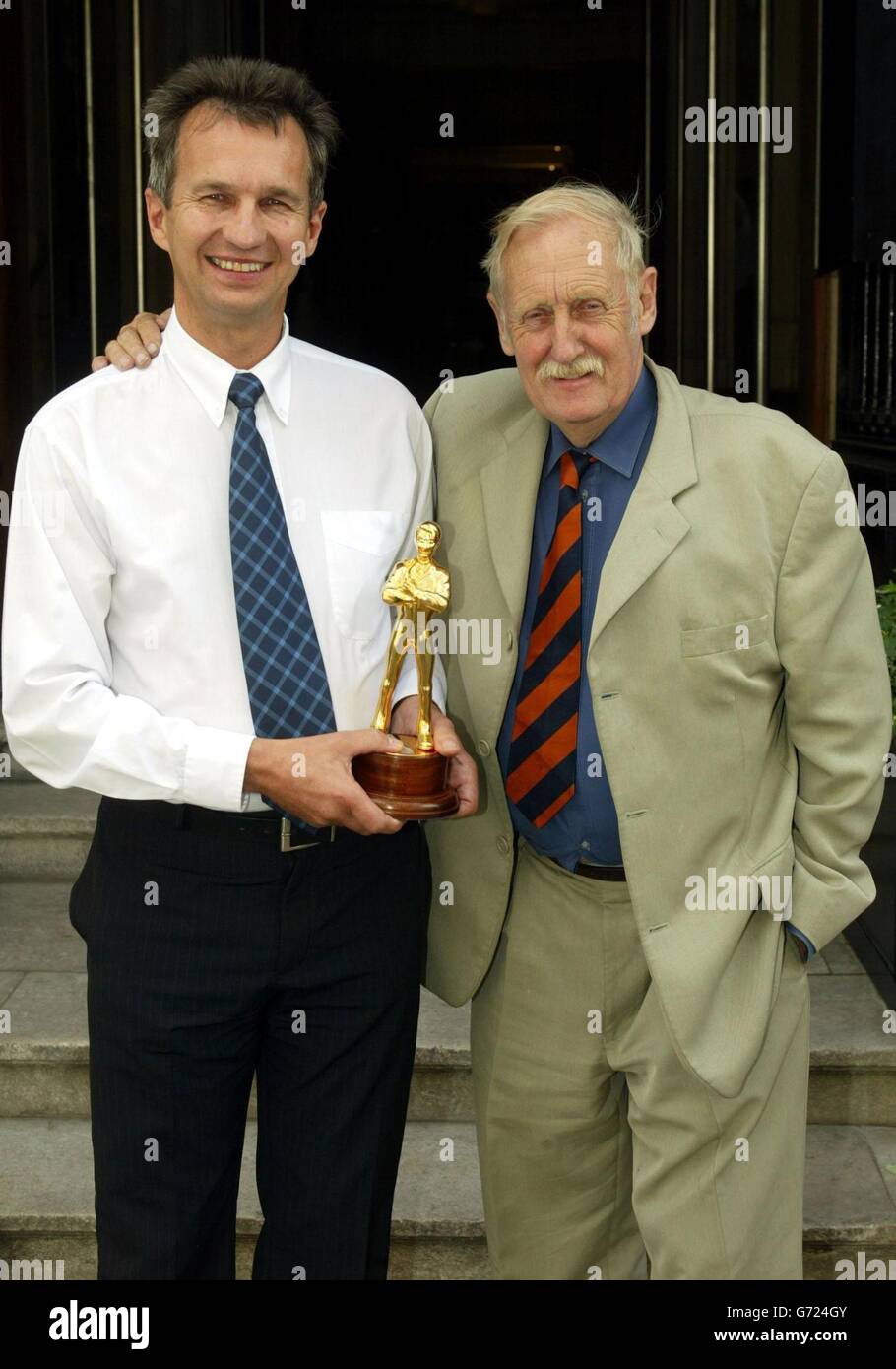 Roman Falinski, a 51 year-old engineer from Peterborough celebrates ...