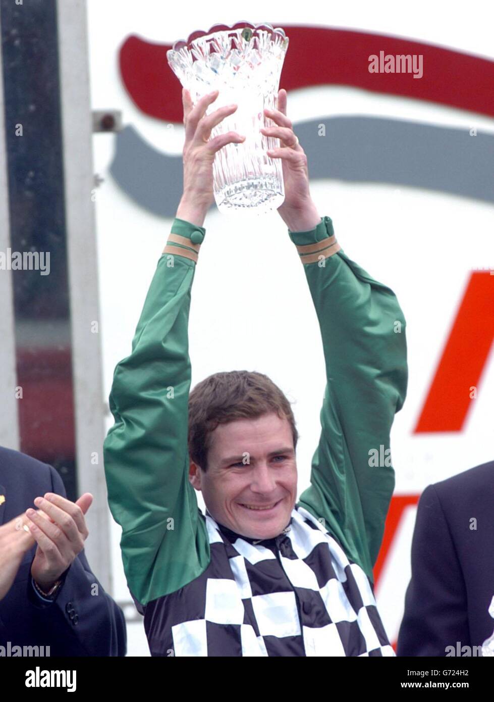 RACING Derby 1. Pat Smullen with his trophy after winning the Budweiser ...