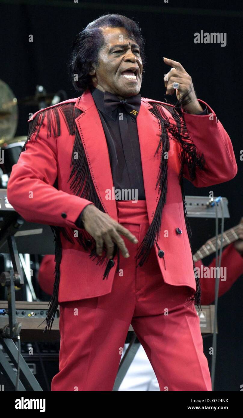 James Brown performs on the Pyramid stage during the Glastonbury ...