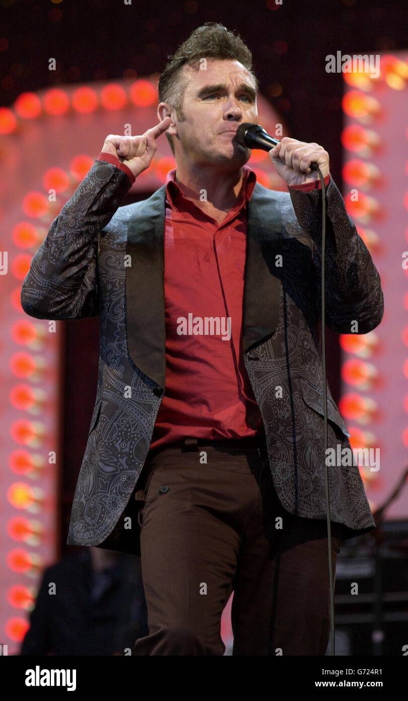 Morrissey performs live on the Pyramid stage during the Glastonbury ...