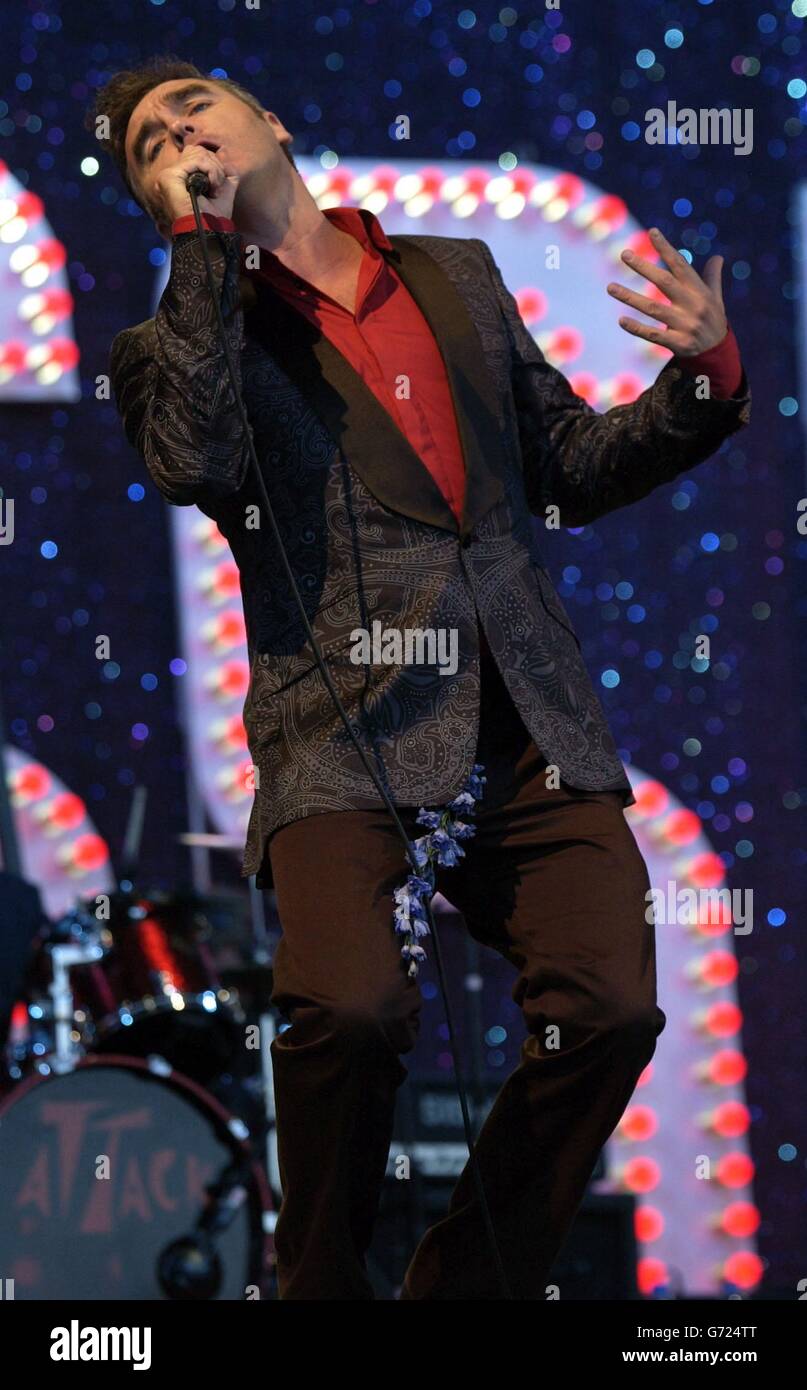 Morrissey performs live on the Pyramid stage during the Glastonbury ...